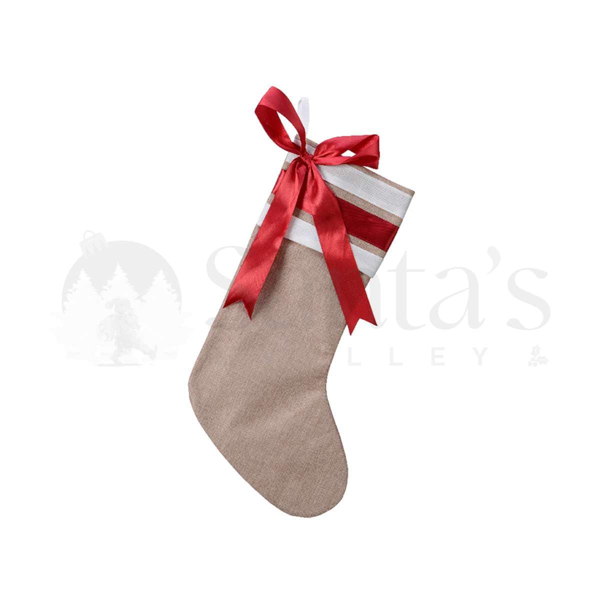 Chaussette de Noël avec Ruban et Noeud Satin | Santa's Valley