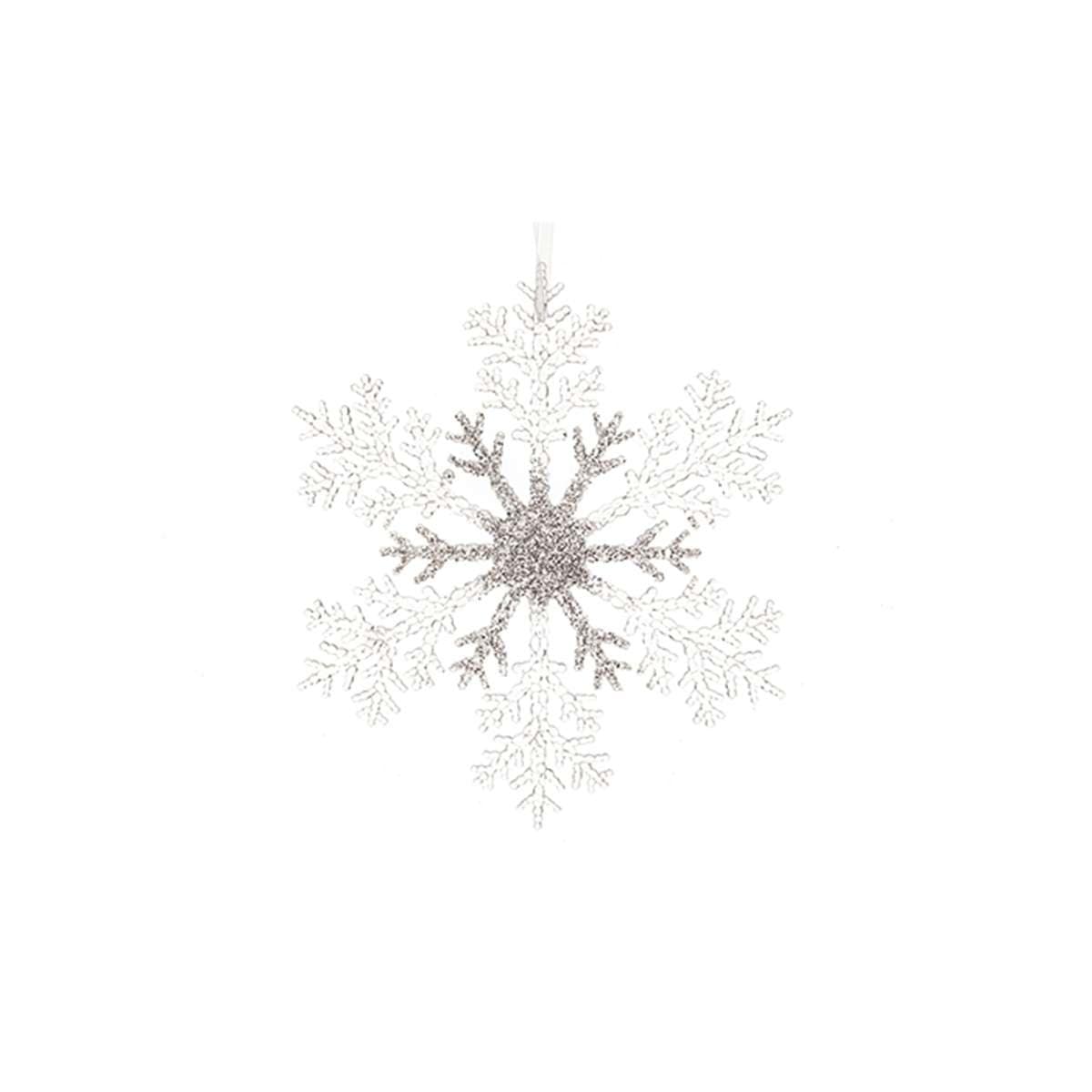 Grand Flocon de Neige Translucide et Pailleté | Santa's Valley